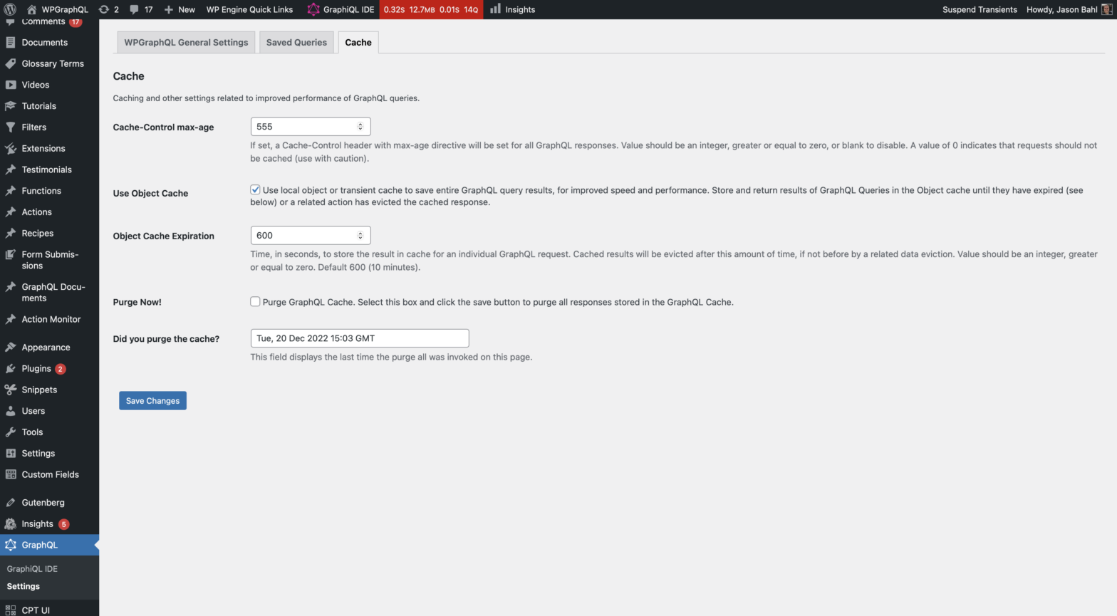 WPGraphQL Smart Cache does not enable Object Cache by default. To enable it, you need to visit ...